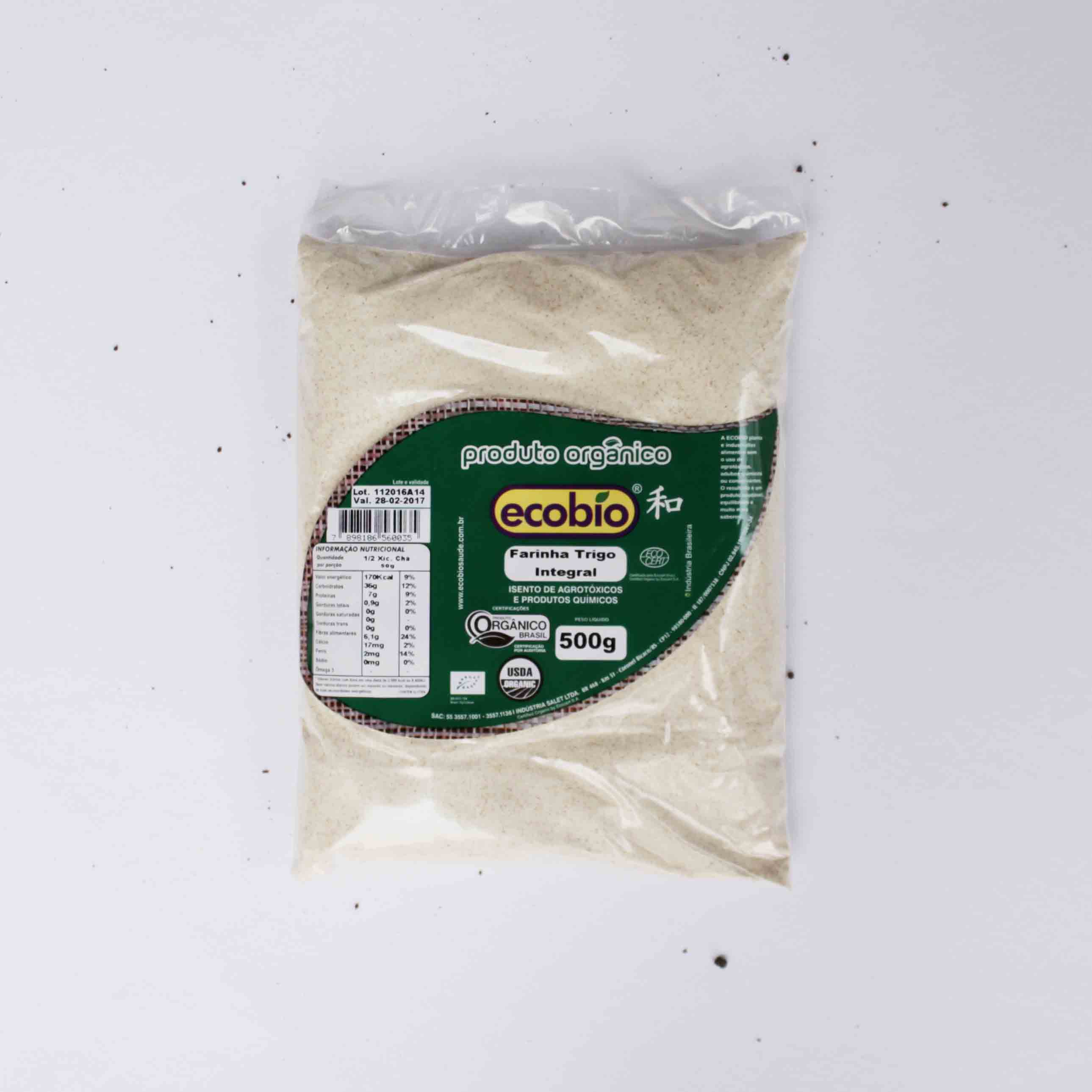 Farinha de Trigo Integral Orgânica - Delivery de Orgânicos do Pequeno ...