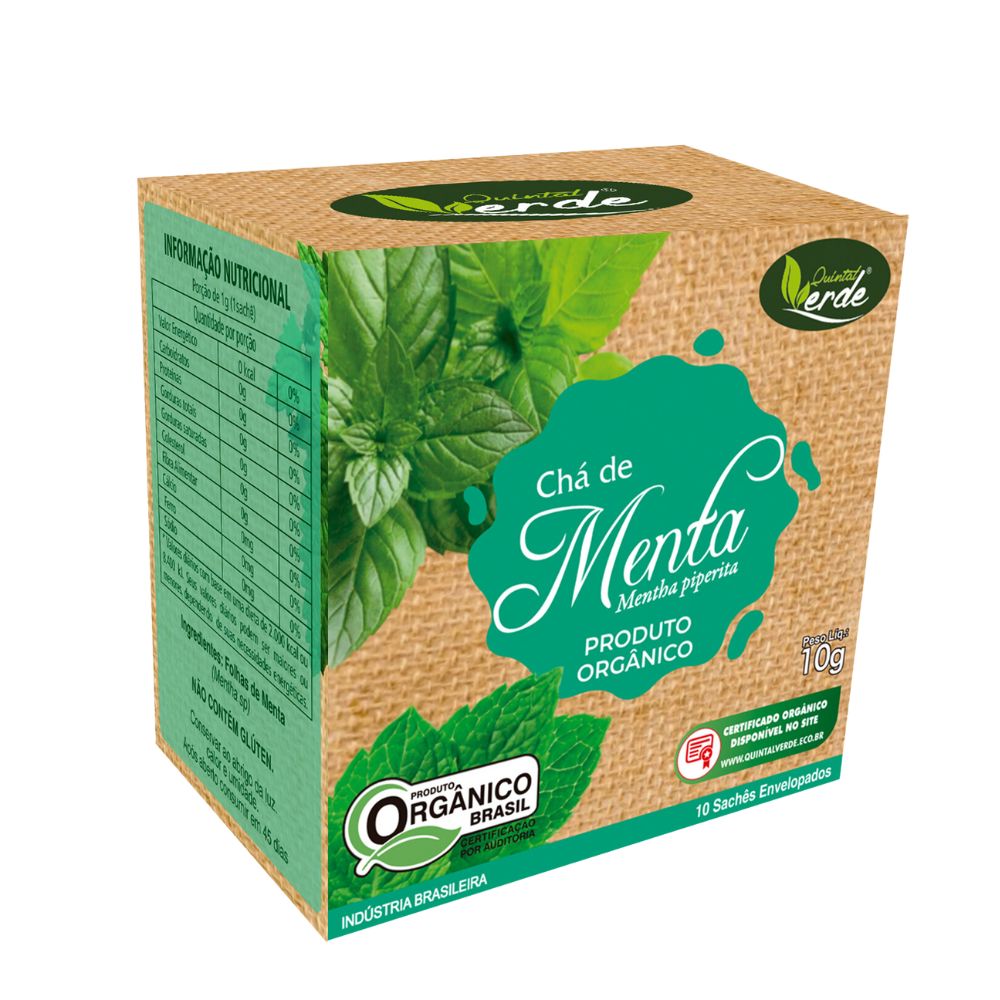 Chá de Menta Orgânico Sachê 10g - Quintal Verde